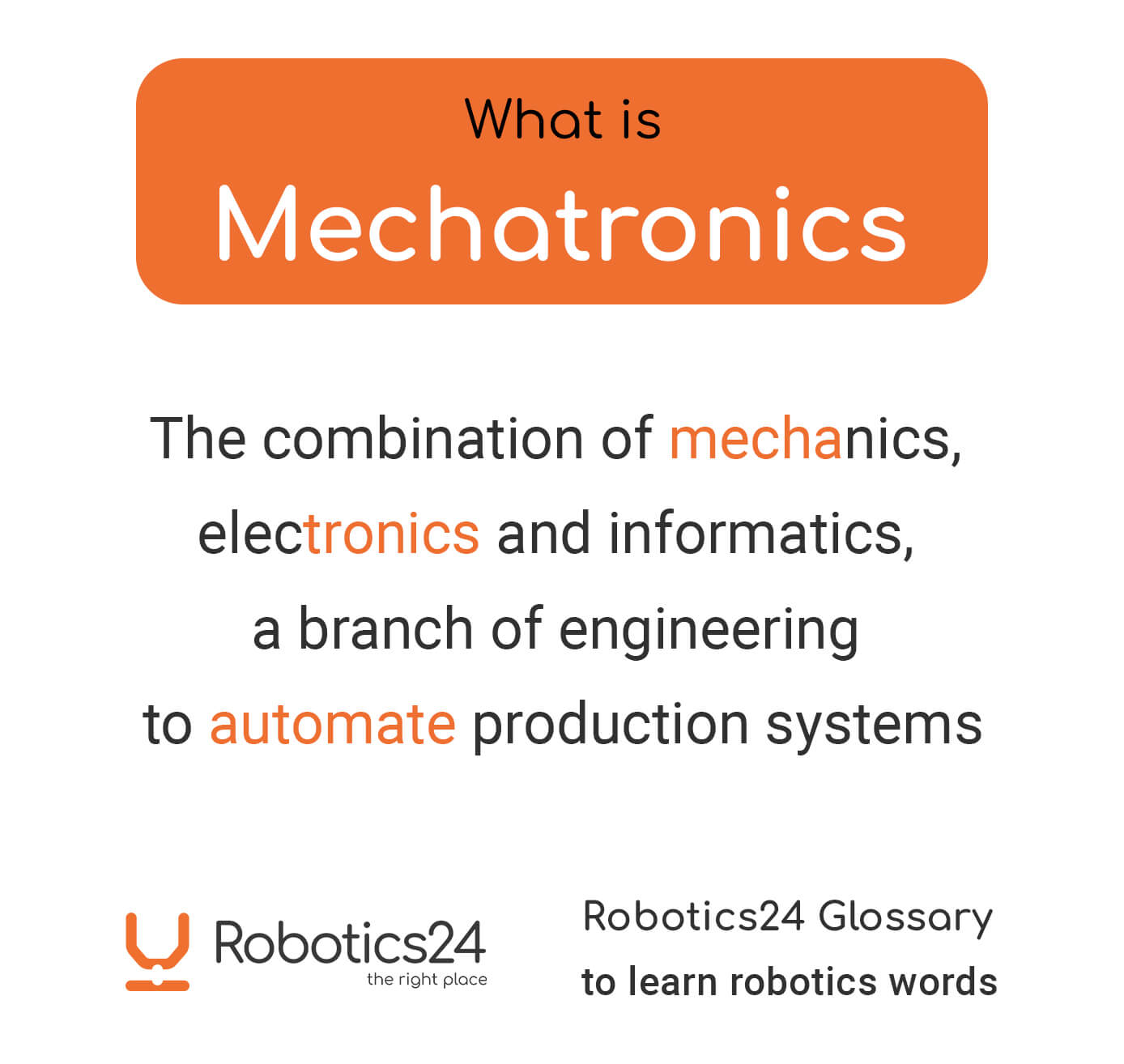 Mechatronics Definition & Synonyms - Robotics24 Glossary